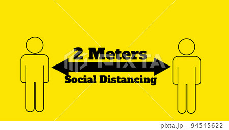 Digital human icons maintaining 2 meters social...のイラスト素材 [94545622 ...