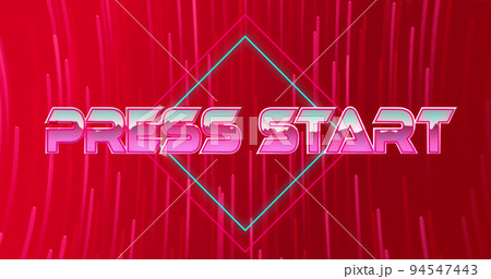 Image of press start text over light trailsのイラスト素材 [94547443] - PIXTA