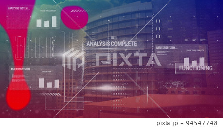 Image of interface with data processing over...のイラスト素材 [94547748] - PIXTA