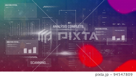 Image of interface with data processing over...のイラスト素材 [94547809] - PIXTA
