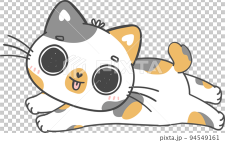 cute playful calico Japanese bobtail kitten cat... - Stock Illustration ...