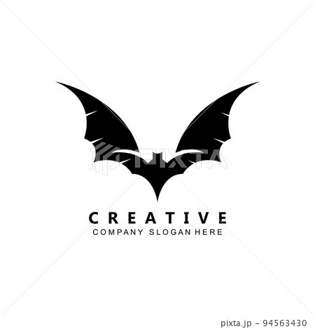 night animal halloween bat logo vector symbolのイラスト素材 [94563430] - PIXTA