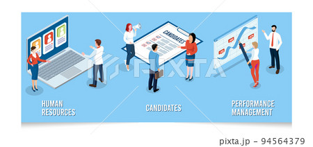 3D isometric human resources concept with...のイラスト素材 [94564379] - PIXTA
