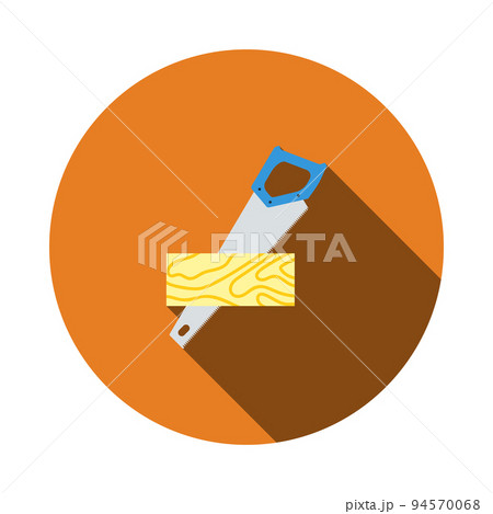 Handsaw Cutting A Plank Iconのイラスト素材 [94570068] - PIXTA