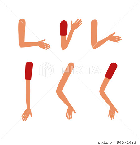 Human arms doing different gestures set....のイラスト素材 [94571433] - PIXTA