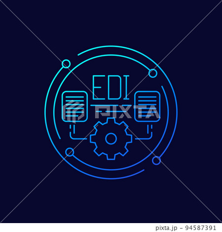 EDI icon, Electronic Data Interchange line designのイラスト素材 [94587391] - PIXTA