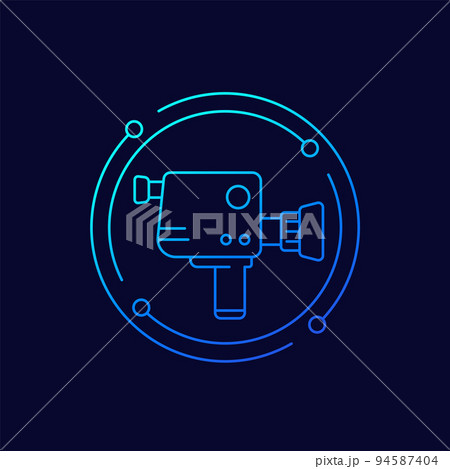 video camera, old camcorder line vector iconのイラスト素材 [94587404] - PIXTA