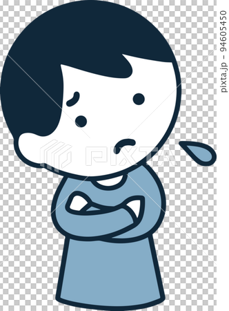 Simple illustration of a man with a troubled face - Stock Illustration ...
