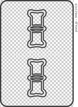 Double line drawing mahjong tiles - Stock Illustration [94621419] - PIXTA