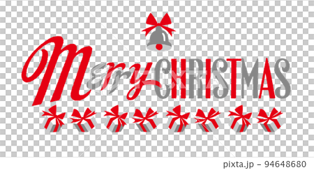 Merry Christmas fashionable red and silver logo... - Stock Illustration ...