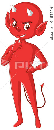Devil cartoon character on white backgroundのイラスト素材 [94655594] - PIXTA