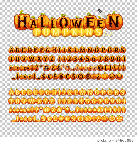 Halloween Pumpkins Font - Stock Illustration [94663096] - PIXTA