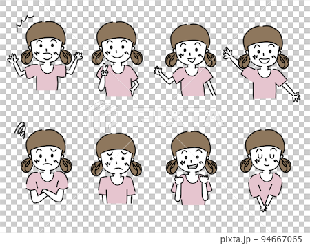 Vector set of normal reaction girls and women - Stock Illustration ...