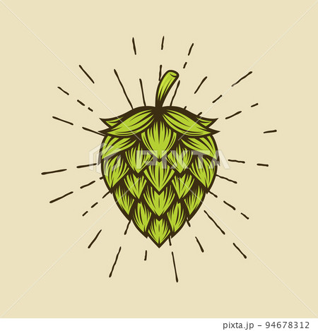 Vector Green Hand Drawn Cartoon Hop Design...のイラスト素材 [94678312] - PIXTA