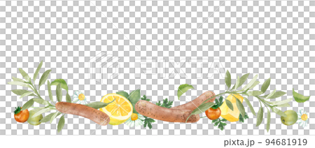 Sausage and herbs, food border frame - Stock Illustration [94681919 ...