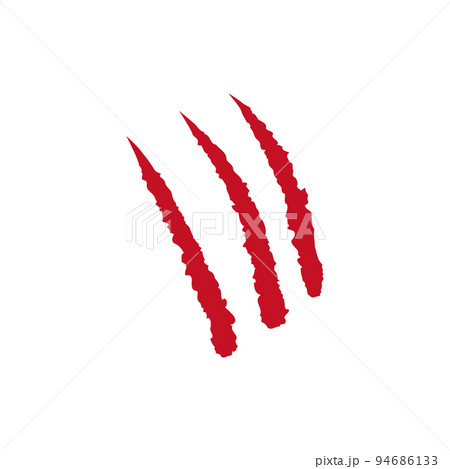 Cat blood scratches. Three animal claw marks....のイラスト素材 [94686133] - PIXTA