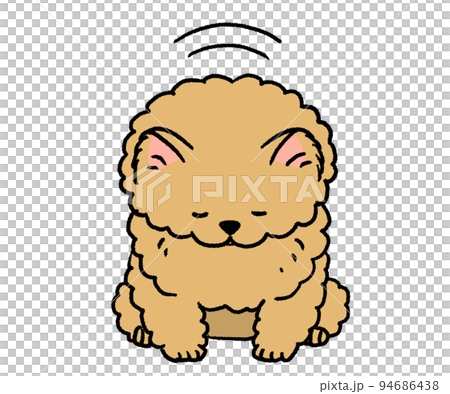 A cream-colored Pomapoo bowing - Stock Illustration [94686438] - PIXTA