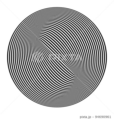 Abstract Op Art Circle Lines Pattern with...のイラスト素材 [94690961] - PIXTA