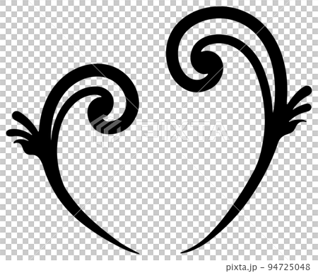 Single monochrome leaf/plant heart frame vector... - Stock Illustration ...