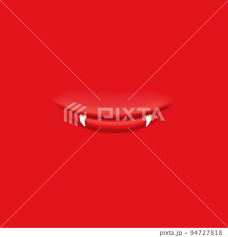 Vector Cartoon vampire mouth with fangs...のイラスト素材 [94727818] - PIXTA