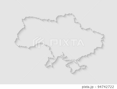 Vector outline map Ukraine with creative shadowのイラスト素材 [94742722] - PIXTA