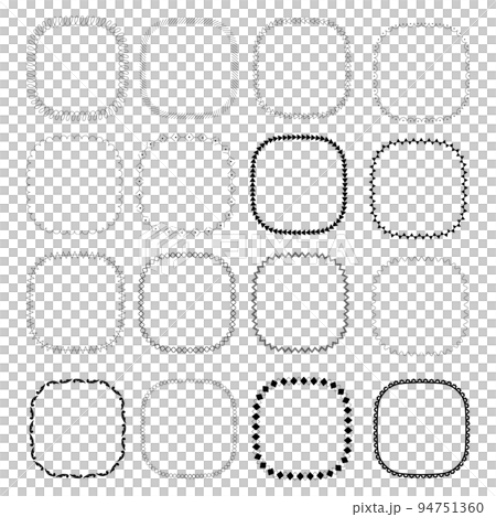Rounded rectangle frame set with 16 decorative... - Stock Illustration ...