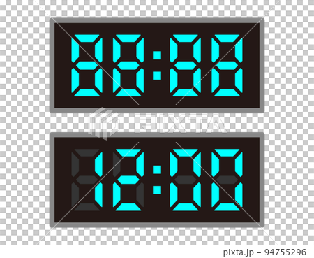 Digital Clock Display Vector Vector Flat Illustration Of A Digital