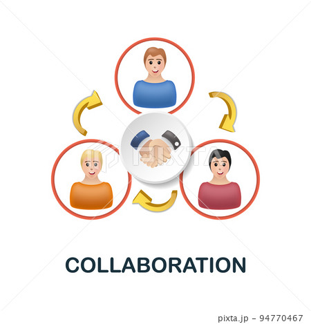 Collaboration Icon Collaboration Flat Icon. Colored Element Sign From