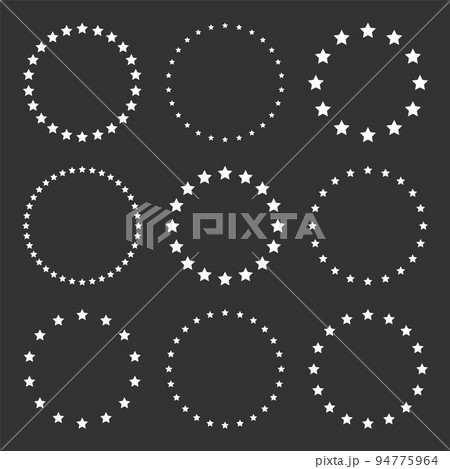 White stars of various sizes arranged in a...のイラスト素材 [94775964] - PIXTA