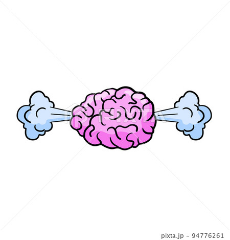 Steam from brain. Concept of hard work, fatigue...のイラスト素材 [94776261 ...