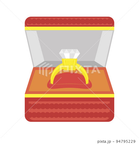 Cartoon Diamond Ring In Box
