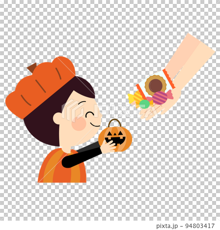 Child receiving candy on Halloween - Stock Illustration [94803417] - PIXTA