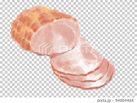 Watercolor ham 01_1 - Stock Illustration [94804484] - PIXTA