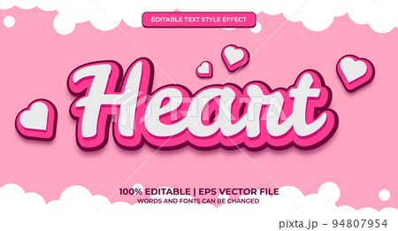 Editable text style effect - Heart text style...のイラスト素材 [94807954] - PIXTA