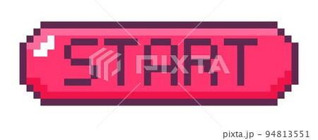 Button for 8 bit games, start beginning vectorのイラスト素材 [94813551] - PIXTA