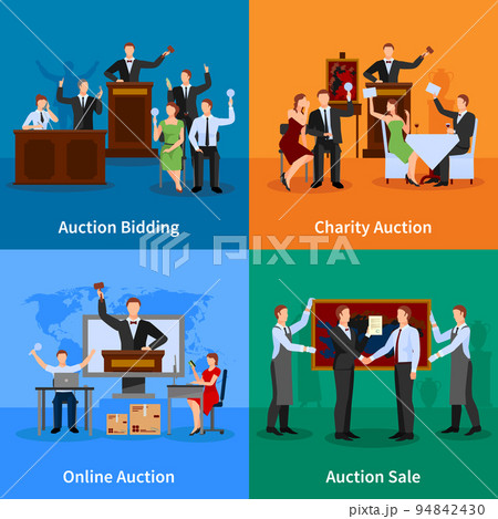 Auction People 4 Flat Iconsのイラスト素材 [94842430] - PIXTA