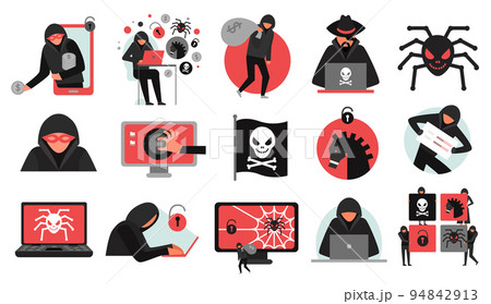 Hacker Activity Icons Setのイラスト素材 [94842913] - PIXTA