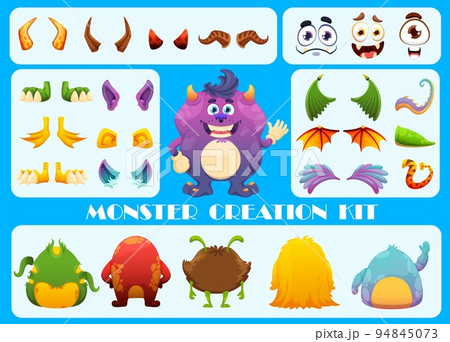 Monster creation kit. Cartoon monster character...のイラスト素材 [94845073 ...