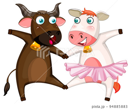 Two cows cartoon characterのイラスト素材 [94885883] - PIXTA
