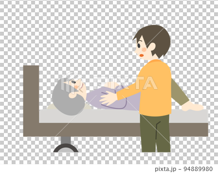 Nursing care position change position change - Stock Illustration ...