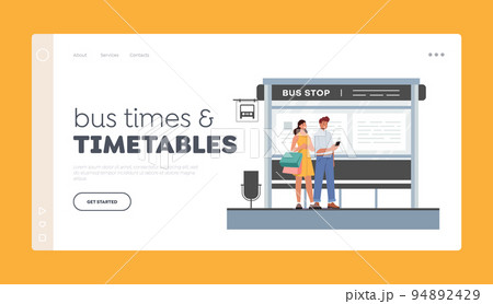 Bus Times and Timetables Landing Page Template....のイラスト素材 [94892429 ...