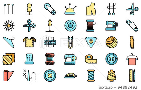Tailor icons set. Outline set of tailor vector...のイラスト素材 [94892492] - PIXTA