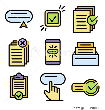 Request icons set. Outline set of request...のイラスト素材 [94900982] - PIXTA