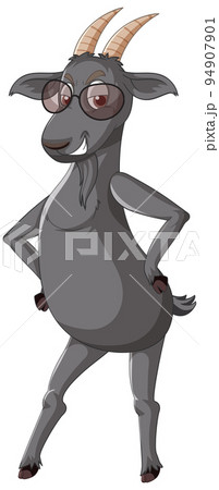 Black goat standing on two legsのイラスト素材 [94907901] - PIXTA