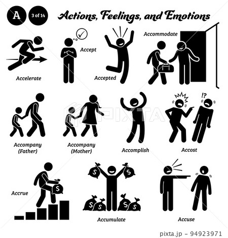 Stick figure human people man action, feelings,...のイラスト素材 [94923971 ...