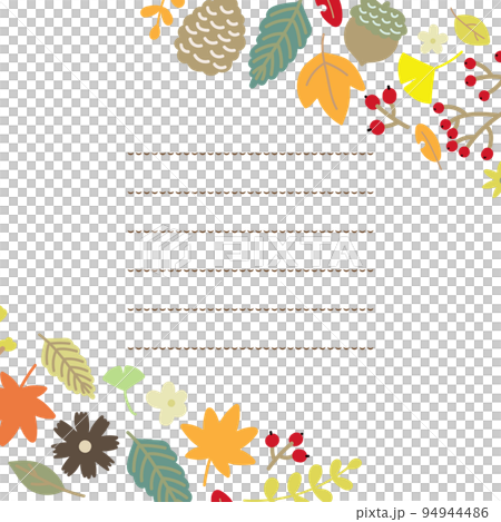 Autumn leaves letter frame - Stock Illustration [94944486] - PIXTA