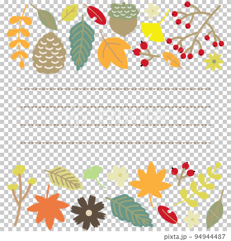 Autumn leaves letter frame - Stock Illustration [94944487] - PIXTA