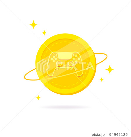 Game coin logo icon. Gaming coin with joystick...のイラスト素材 [94945126] - PIXTA