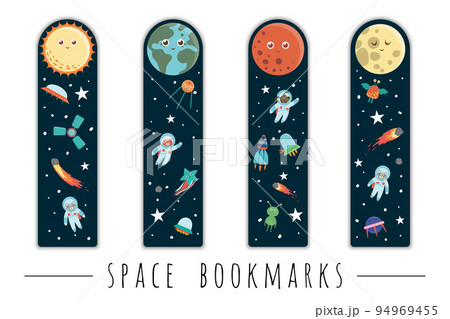 Vector set of bookmarks for children with outer...のイラスト素材 [94969455 ...
