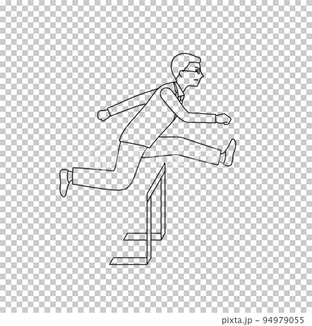 Illustration of a businessman jumping over... - Stock Illustration ...